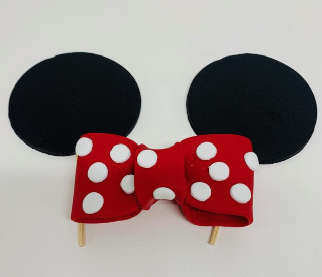 Hand Made Mickey Mouse Ears & Bow | Shop online at Cake Deco Supplies ...