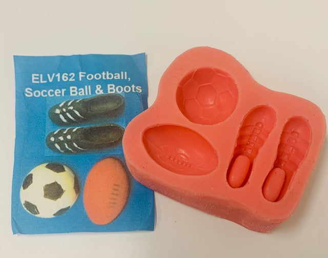 Silicone Mould - Soccer Ball & Boots – Cakedecosupplies